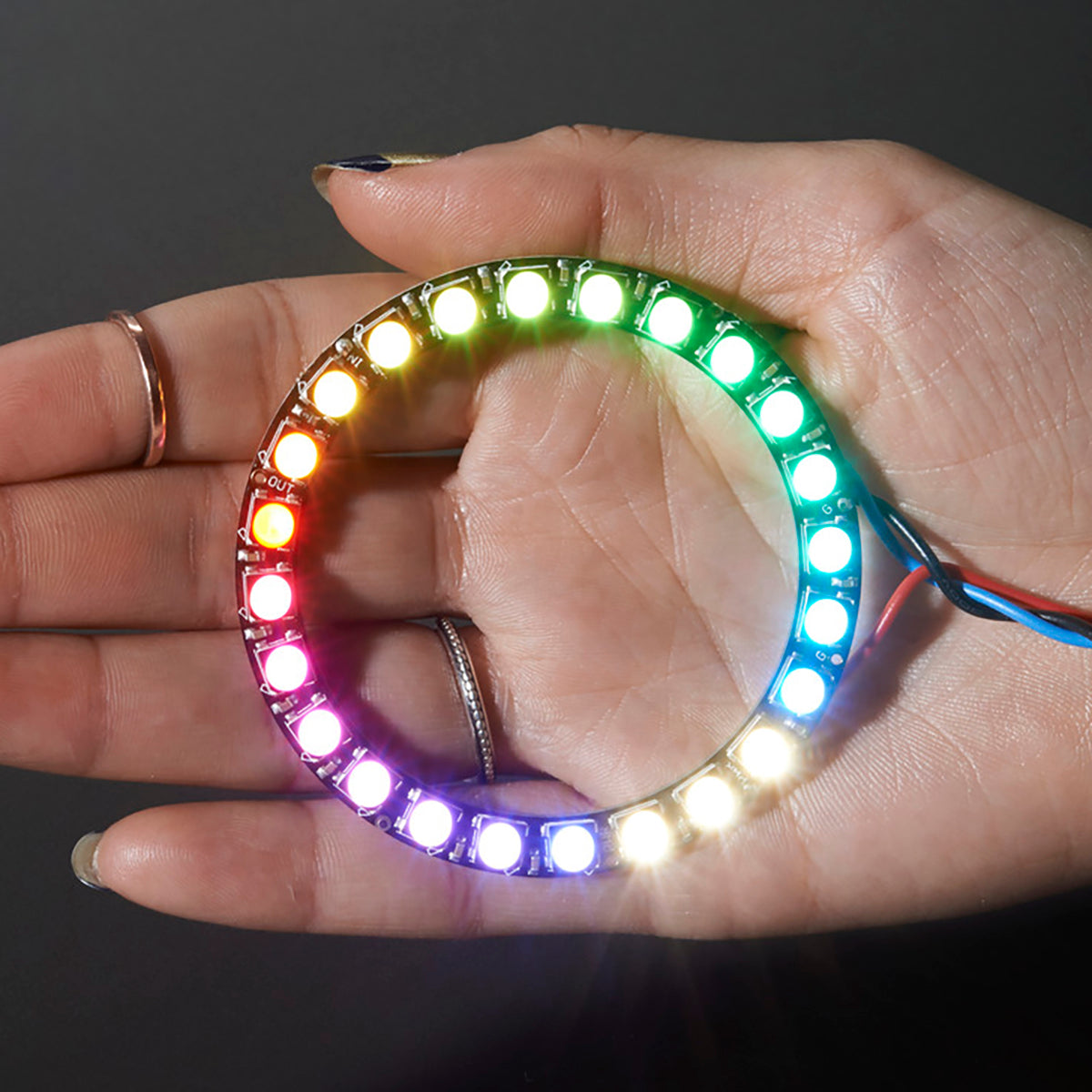 Adafruit NeoPixel Ring - Natural White 24 x 5050 RGBW LEDs w ...